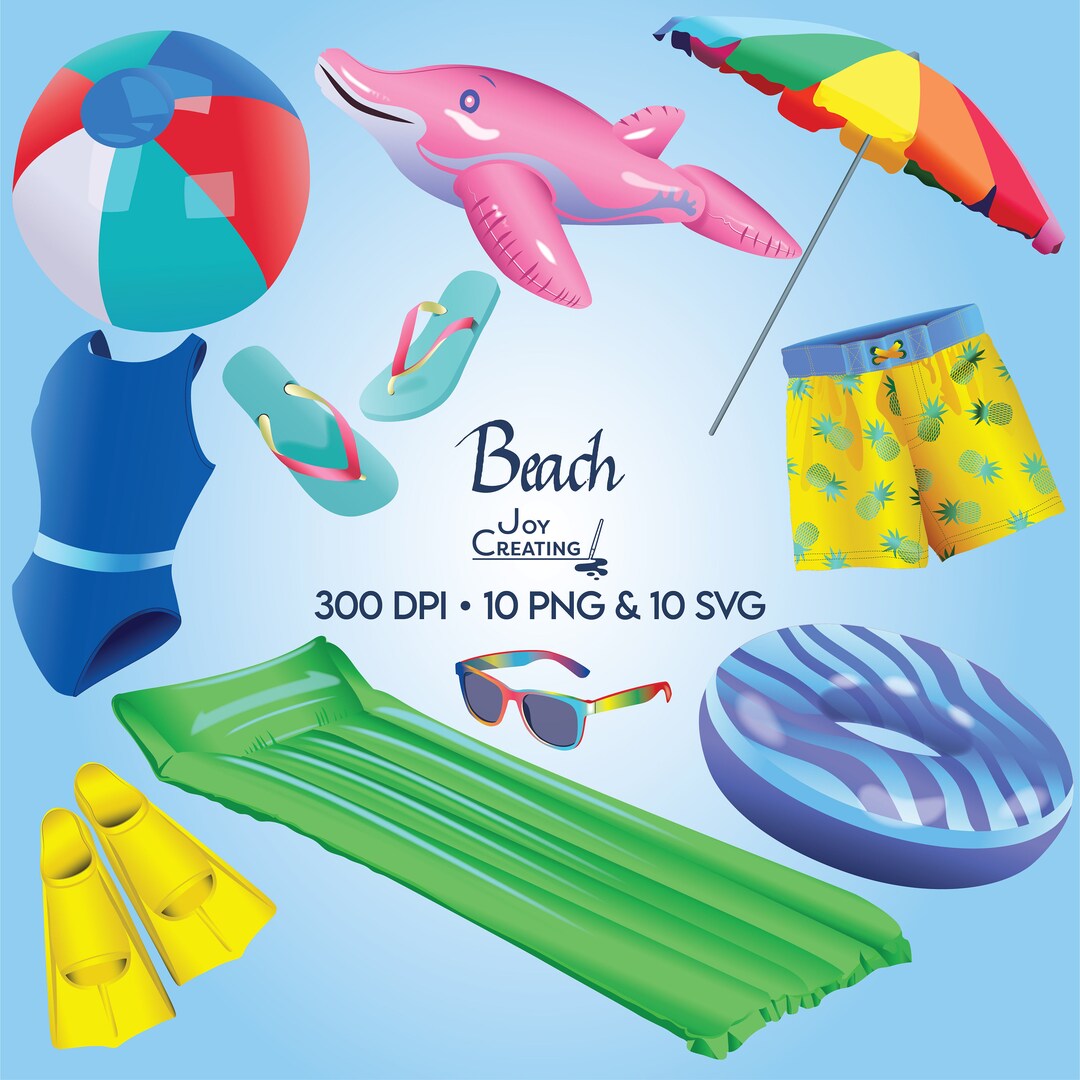 Beach Clip Art, SVG Clipart, Party Clipart, Umbrella Clipart ...