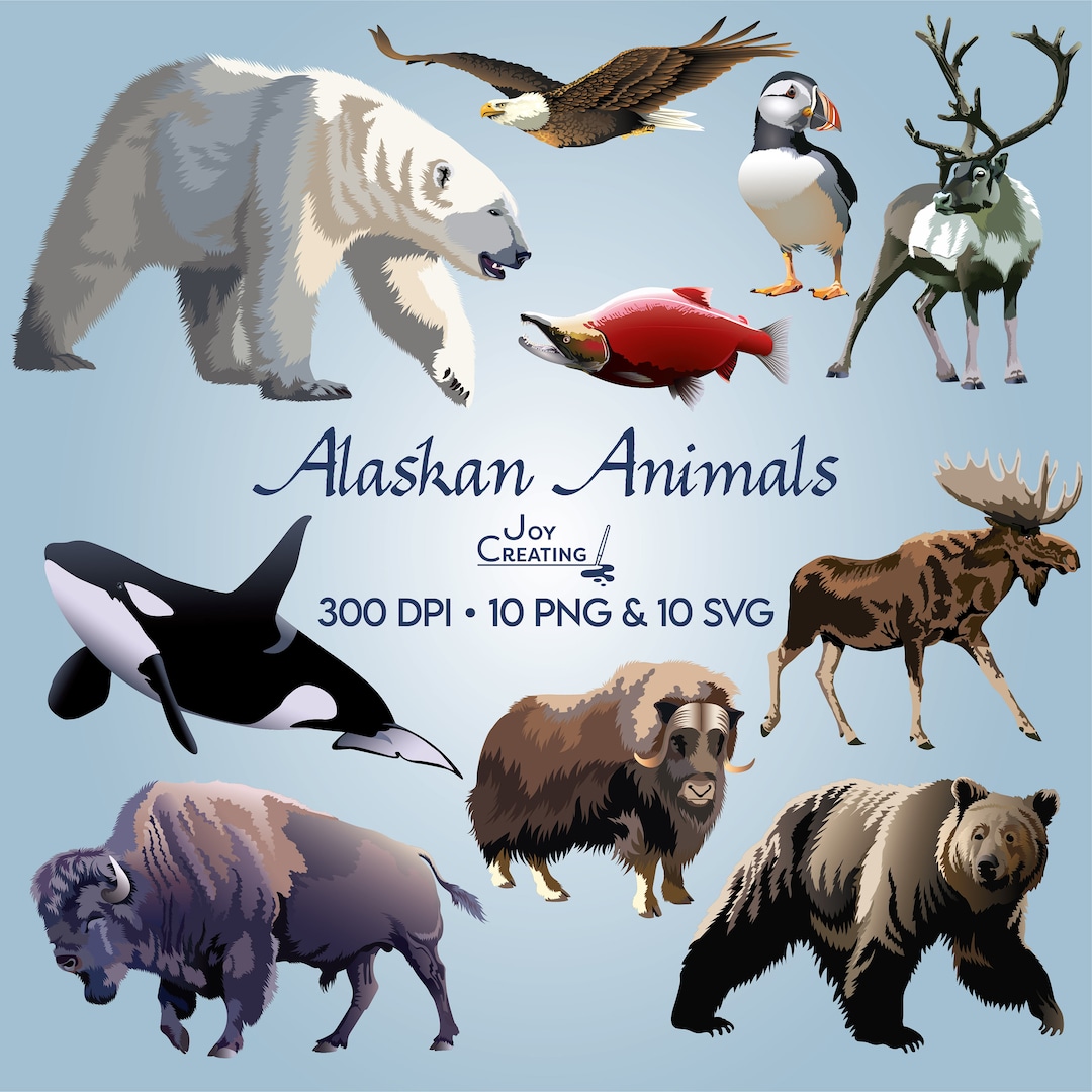 Alaskan Animals Clip Art - Etsy
