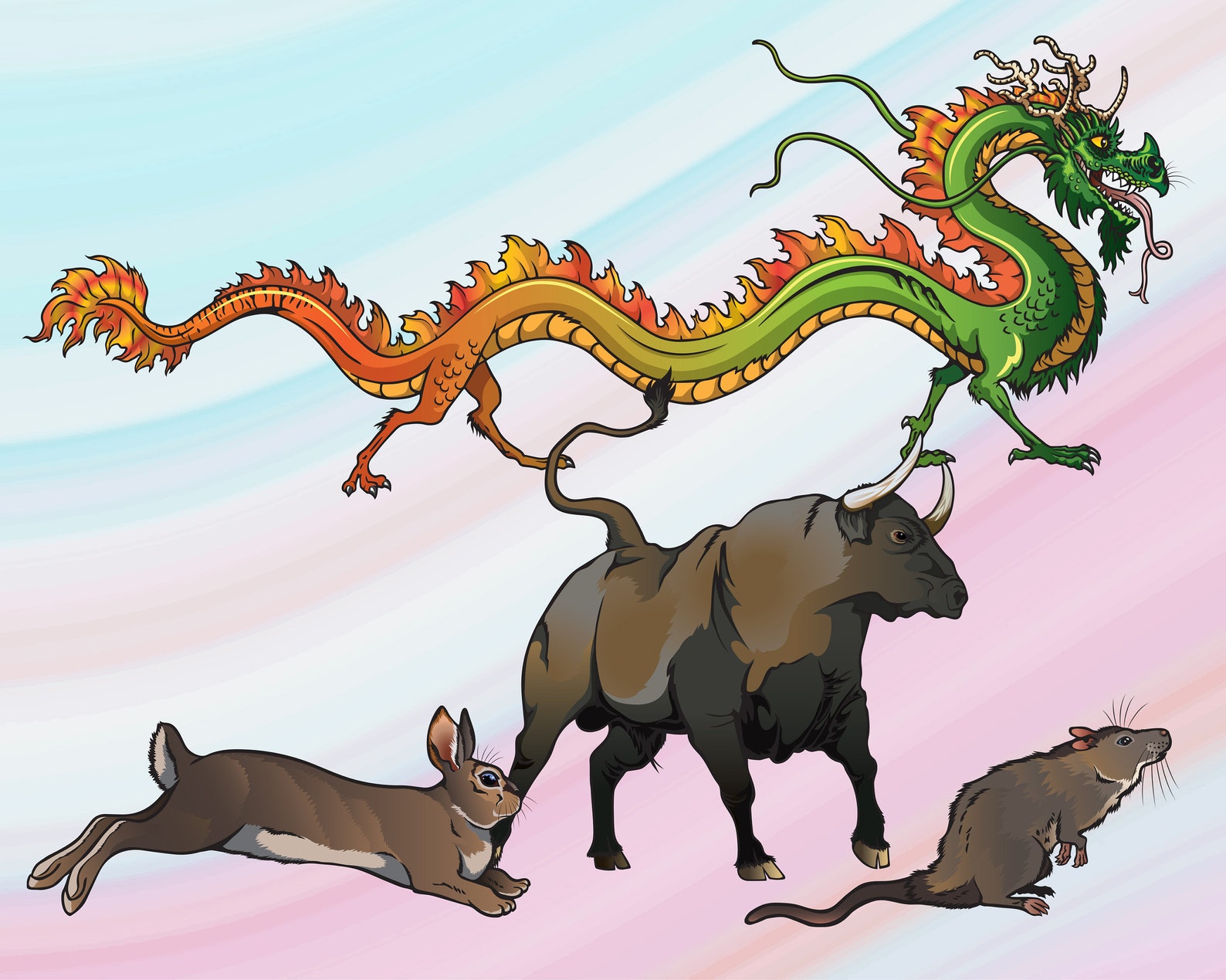 Zodiac Animals Clipart Chinese Zodiac Clipart Yin Yang - Etsy