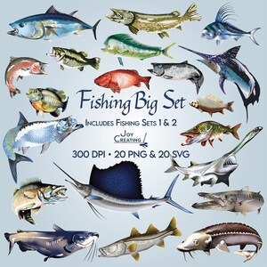 Fishing SVG Clip Art - Etsy
