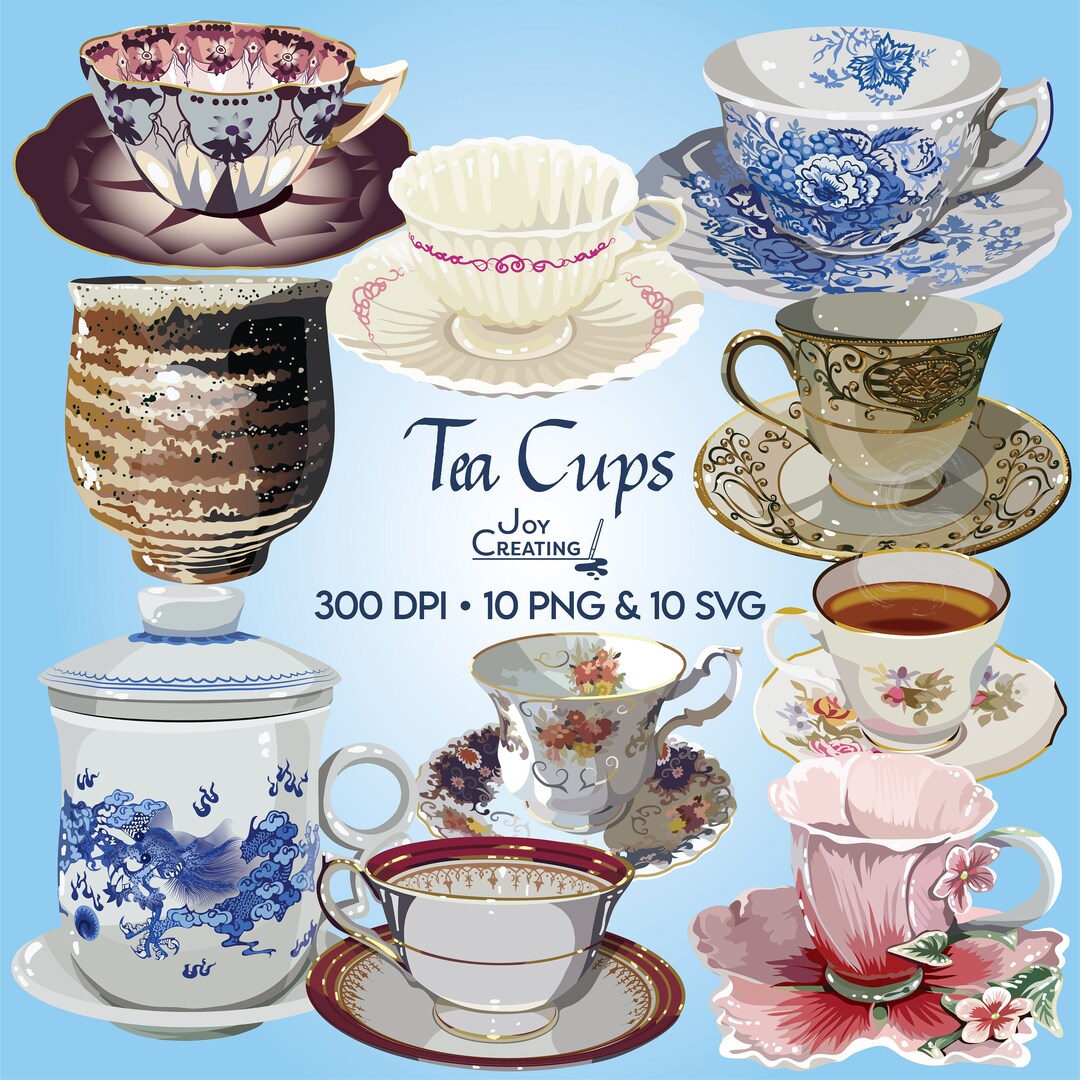 Tea Cups SVG Clipart - Etsy