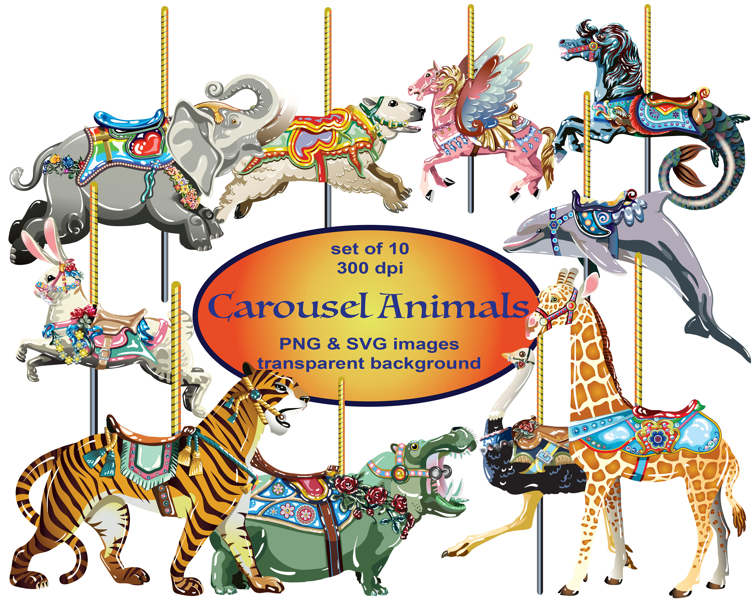Carousel Horses Clipart