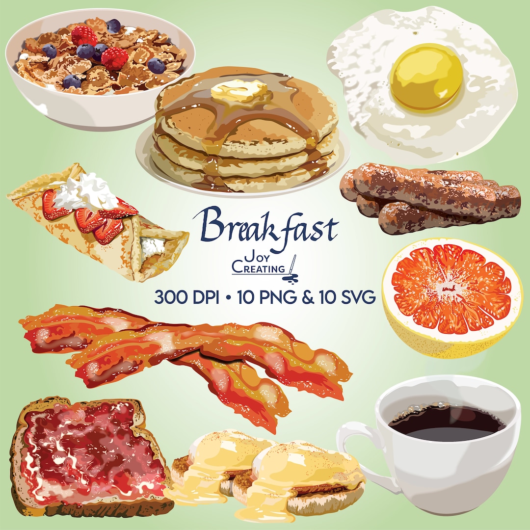 Food Clipart, Breakfast Clipart, SVG Clipart, Commercial, Eggs ...