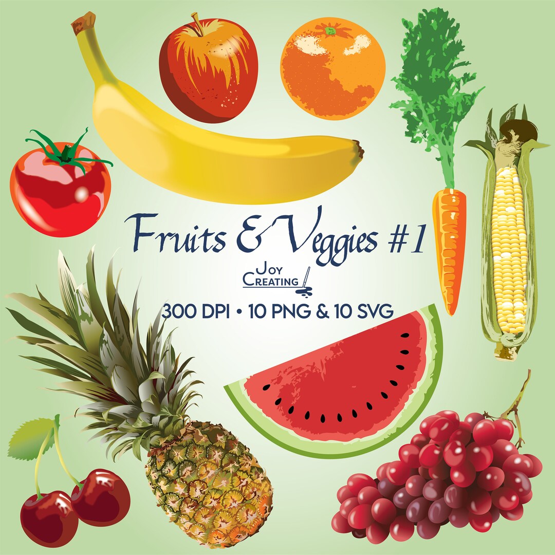 Fruits Clipart, Vegetables Clip Art, SVG Clipart, Pineapple Clip Art ...
