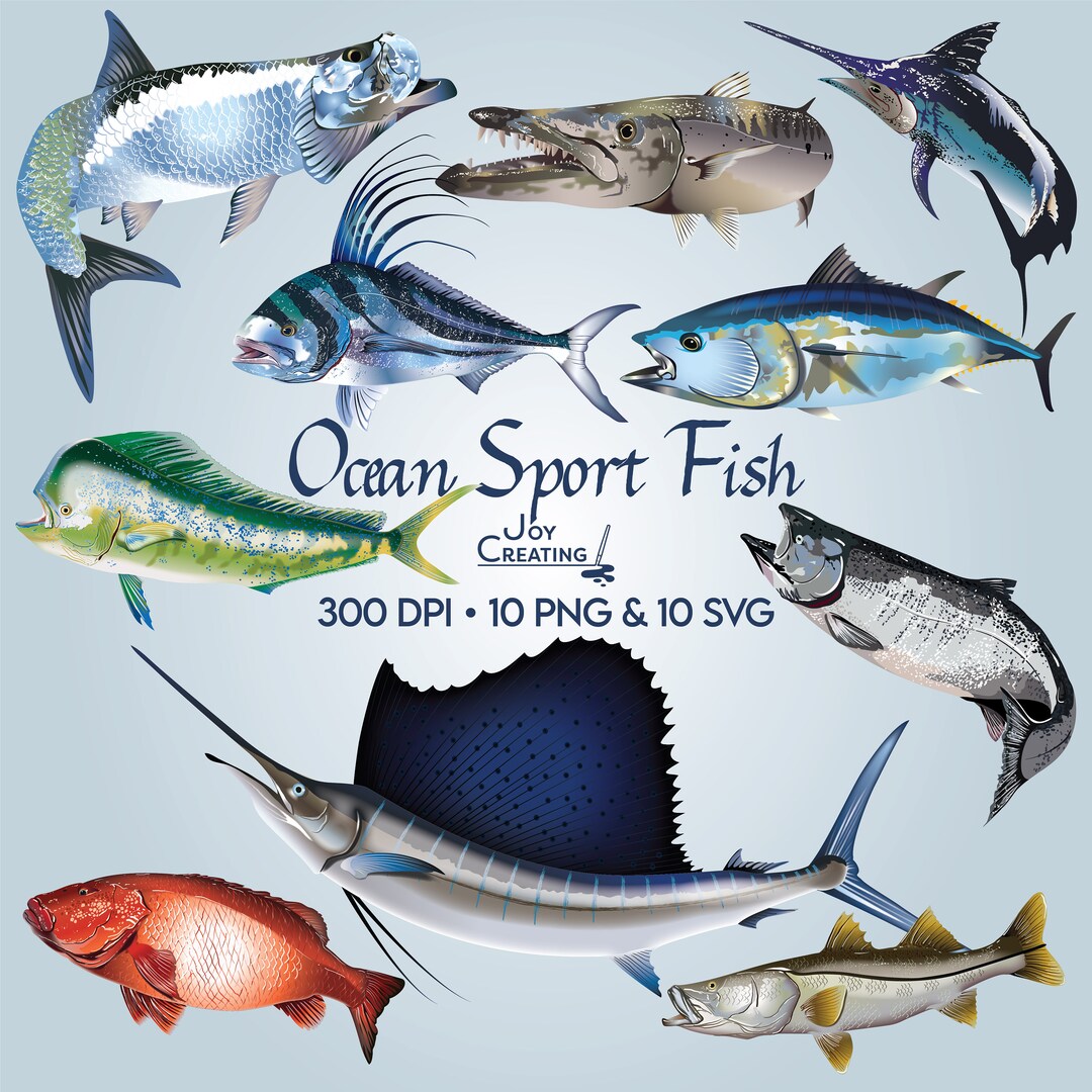 Fishing SVG Sports Fish Clipart - Etsy