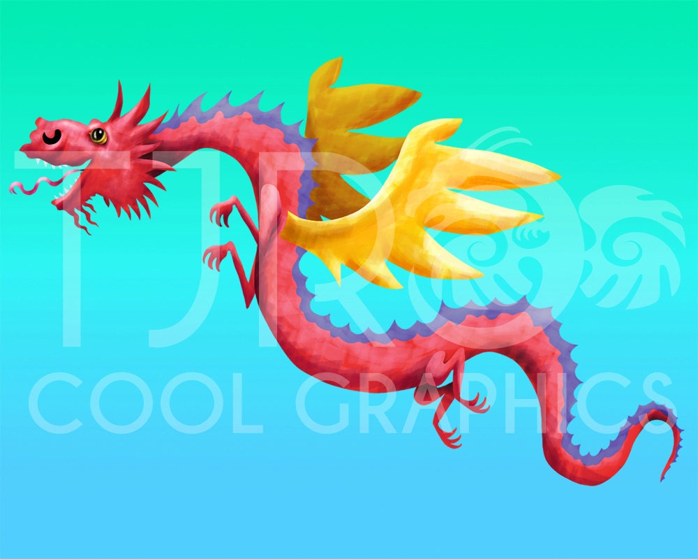 Sassy Dragon Clip Art Fantasy Clipart Dragons Clipart - Etsy