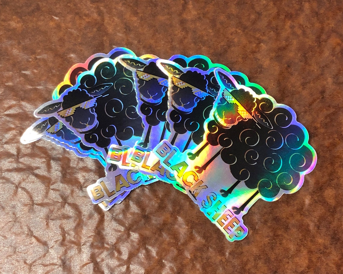 3 Metallic Black Sheep Vinyl Sticker - Etsy