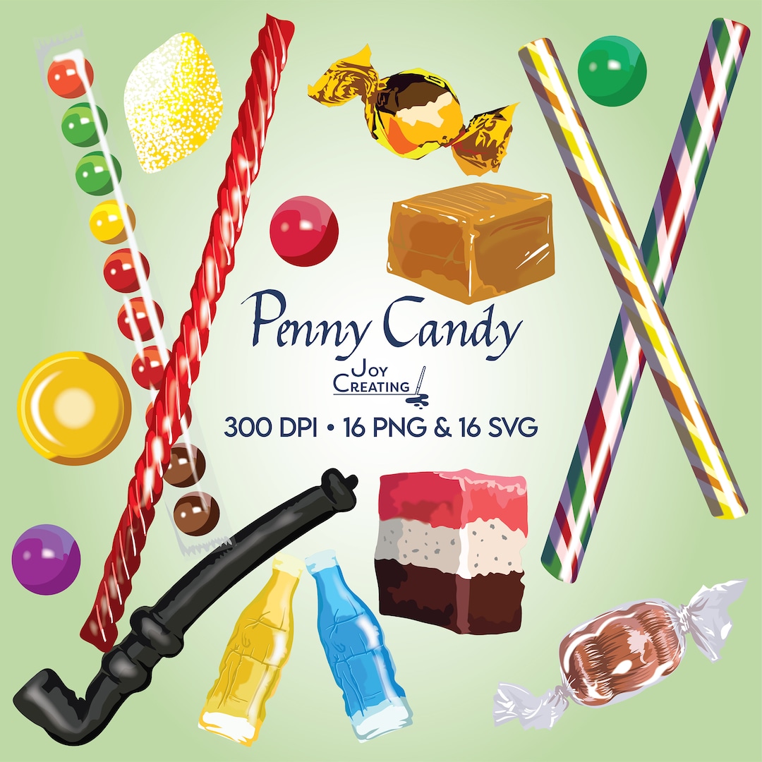 Penny Candy Clipart: Nostalgic Sweets, SVG & PNG (commercial Use) - Etsy