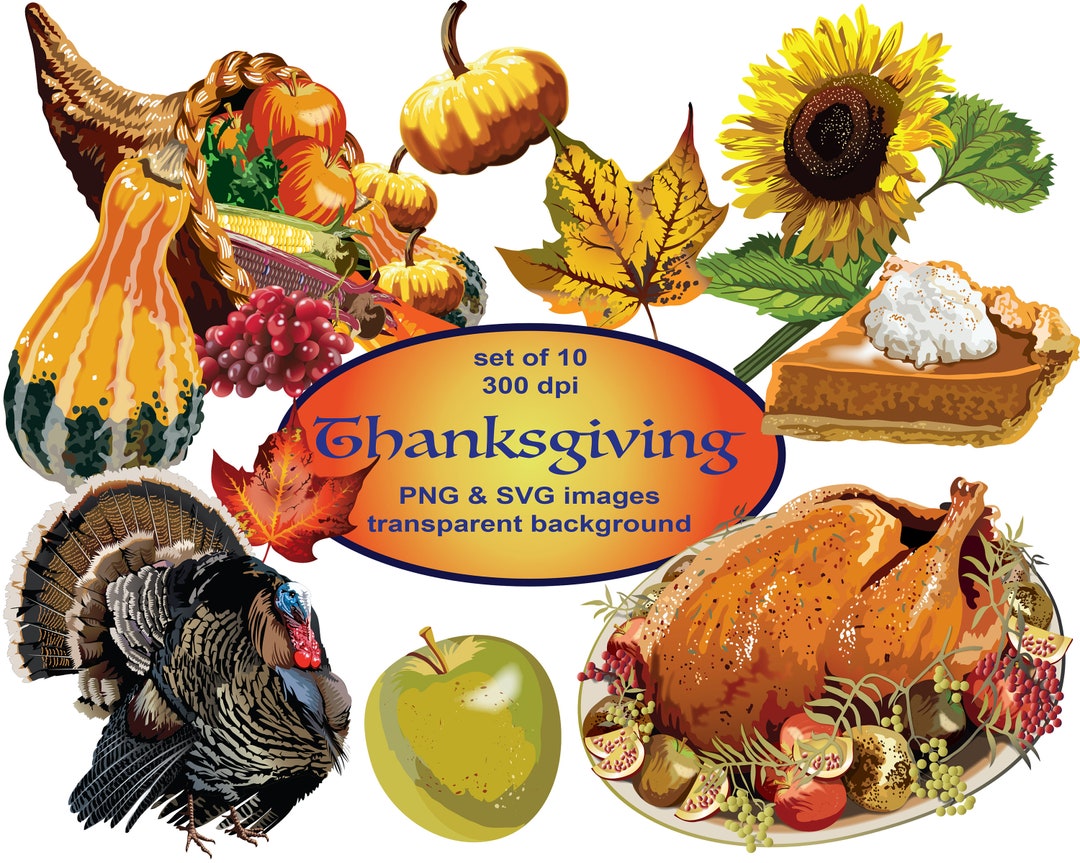 Clip Art Thanksgiving, SVG Clip Art, PNG, Food Clipart, Holiday Clipart ...
