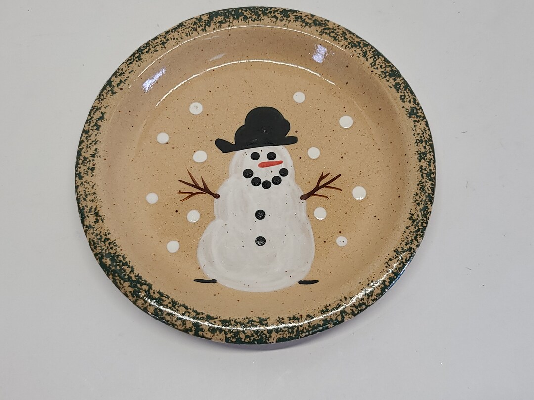 Set of 6 Vintage Christmas Three Rivers Art Pottery Snowman Winter ...