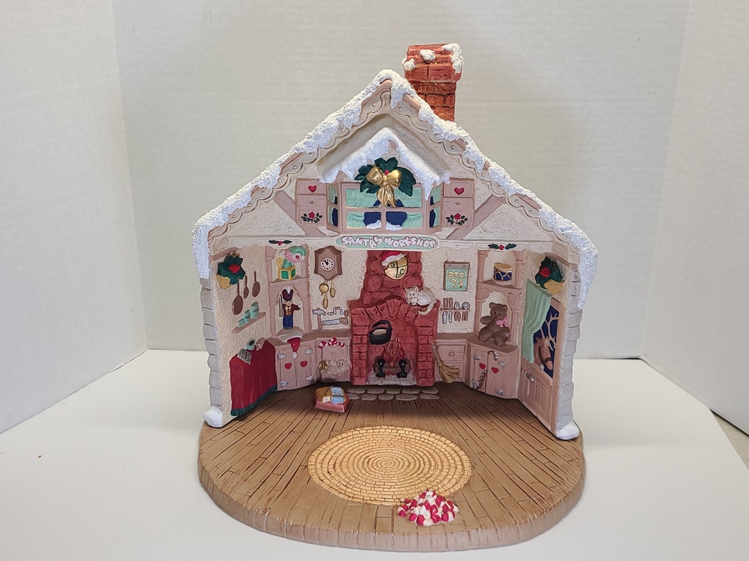 16" Vintage Santa's Workshop Christmas Village Display Provincial ...