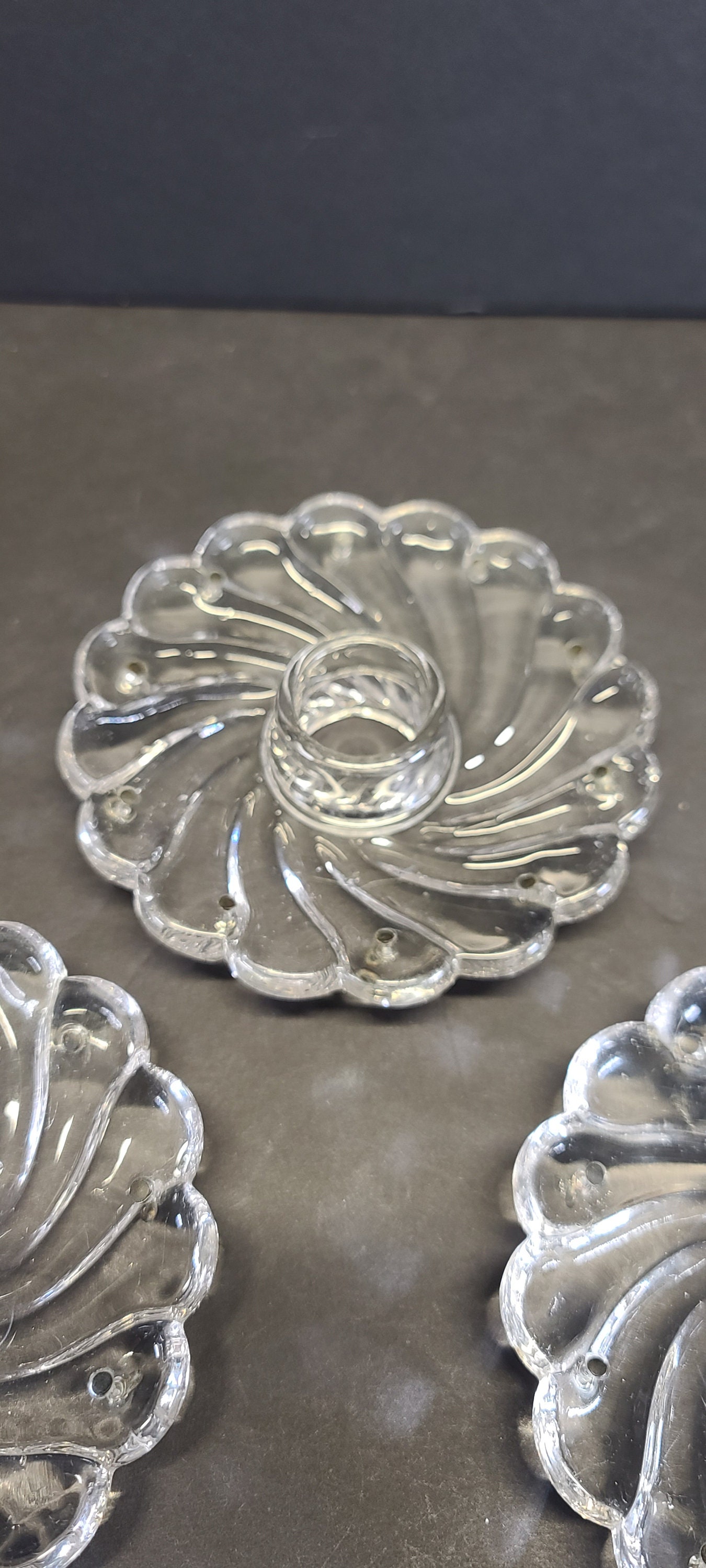 Vintage Antique Crystal Glass Bobeche Chandelier Candelabra Sconce ...