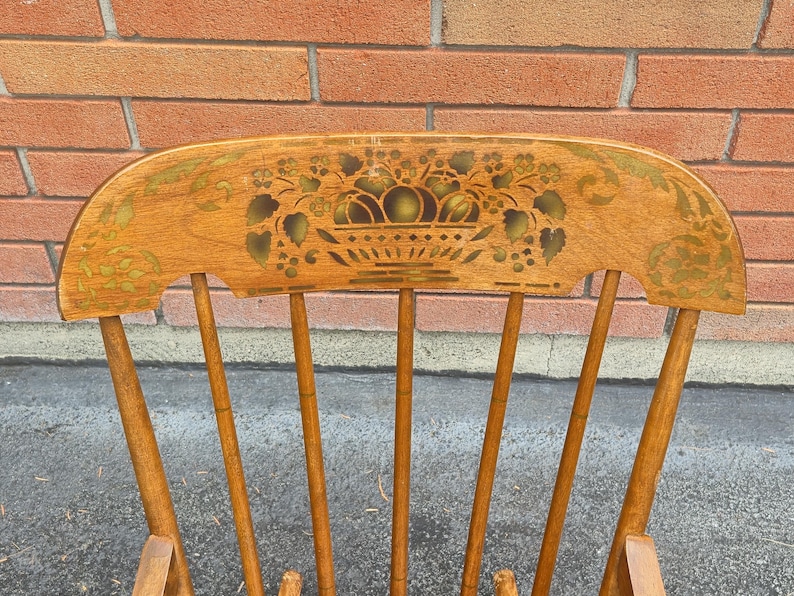 Vintage Nichols and Stone Child's Boston Rocker Stenciled Chair ...