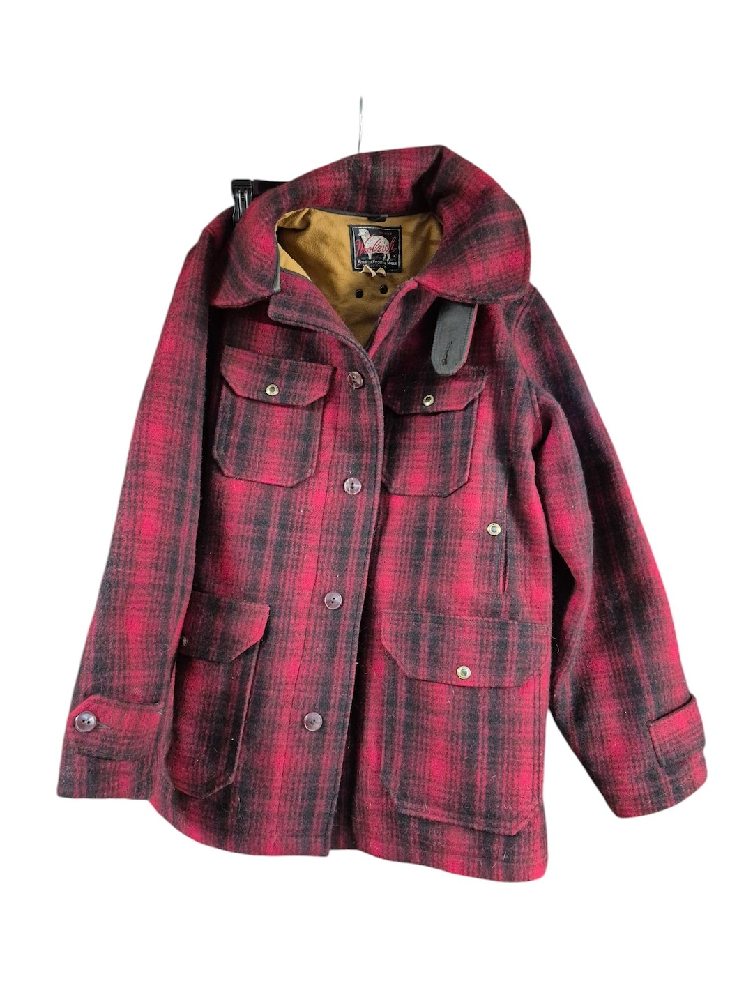 Woolrich Jacket Mens Hunting Wool Mackinaw Buffalo Plaid 503 Coat 1930s Size 42 Red Black ...
