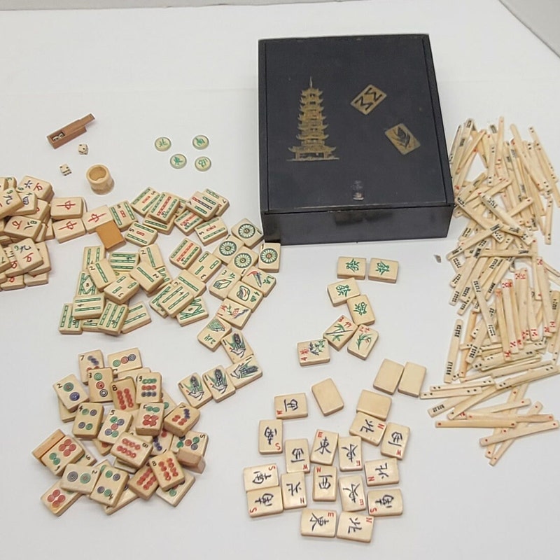 Antique Mahjong Set - Etsy
