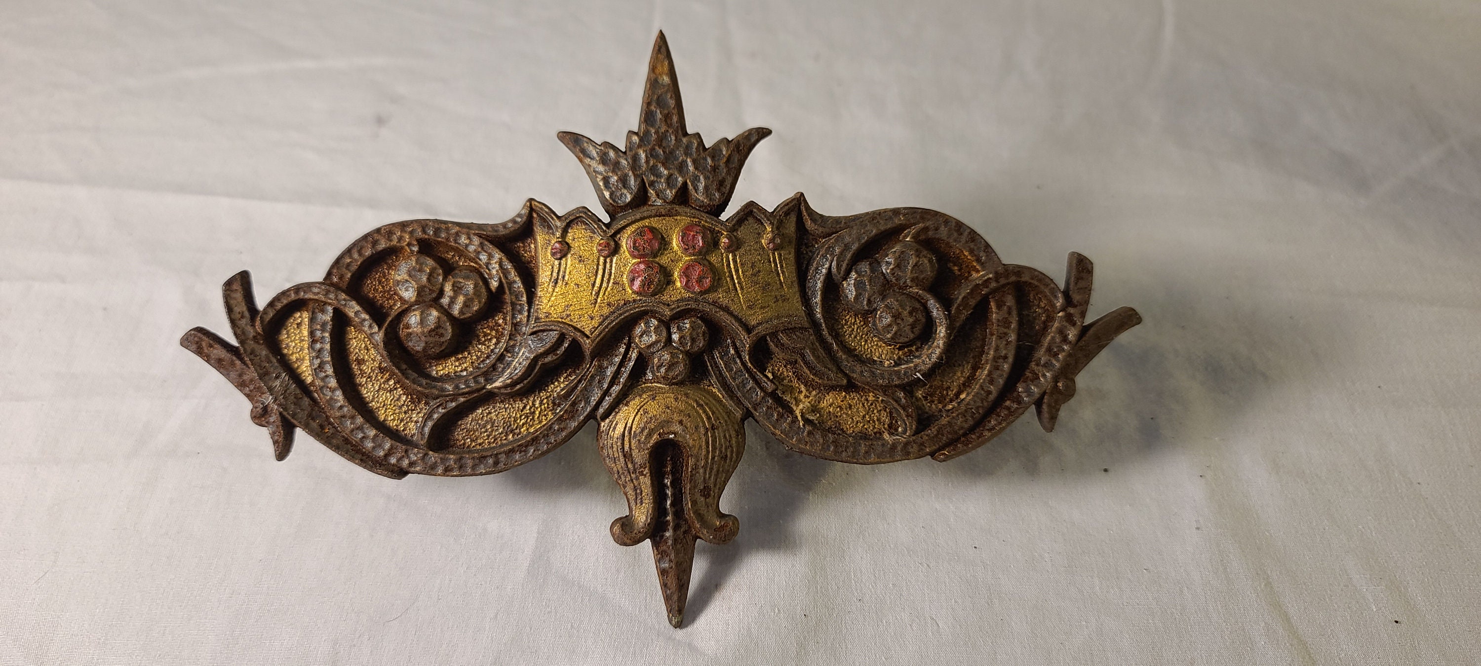 Vintage Antique Victorian Metal Curtain Rod Bar Holder Bracket Drapery ...