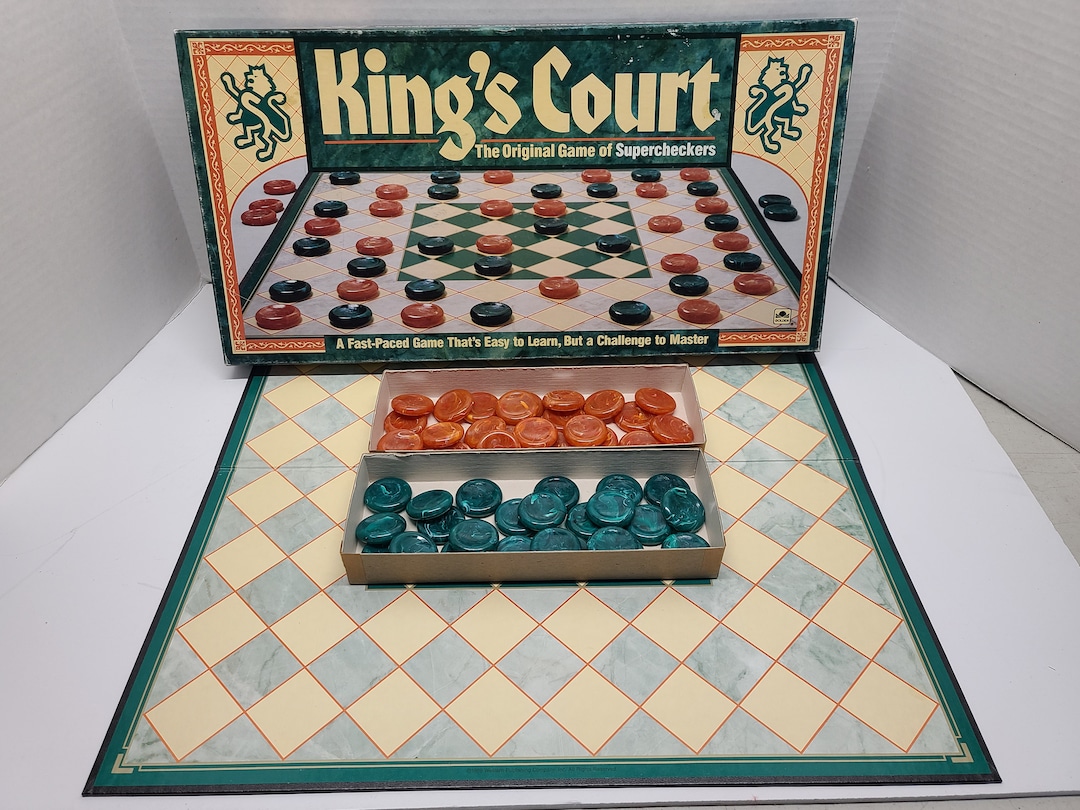 Vintage Kings Court the Original Super Marbled Checkers Board Game ...