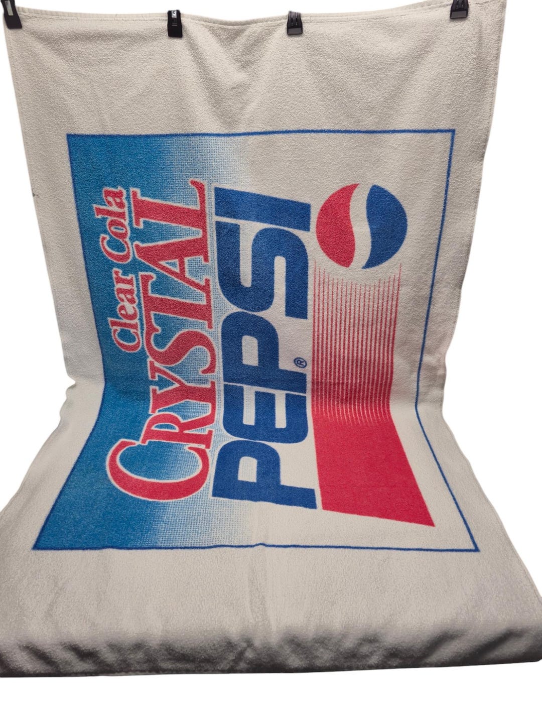 Vintage Crystal Clear Pepsi Beach Towel Old Logo 56 X 35 1990s Dundee ...