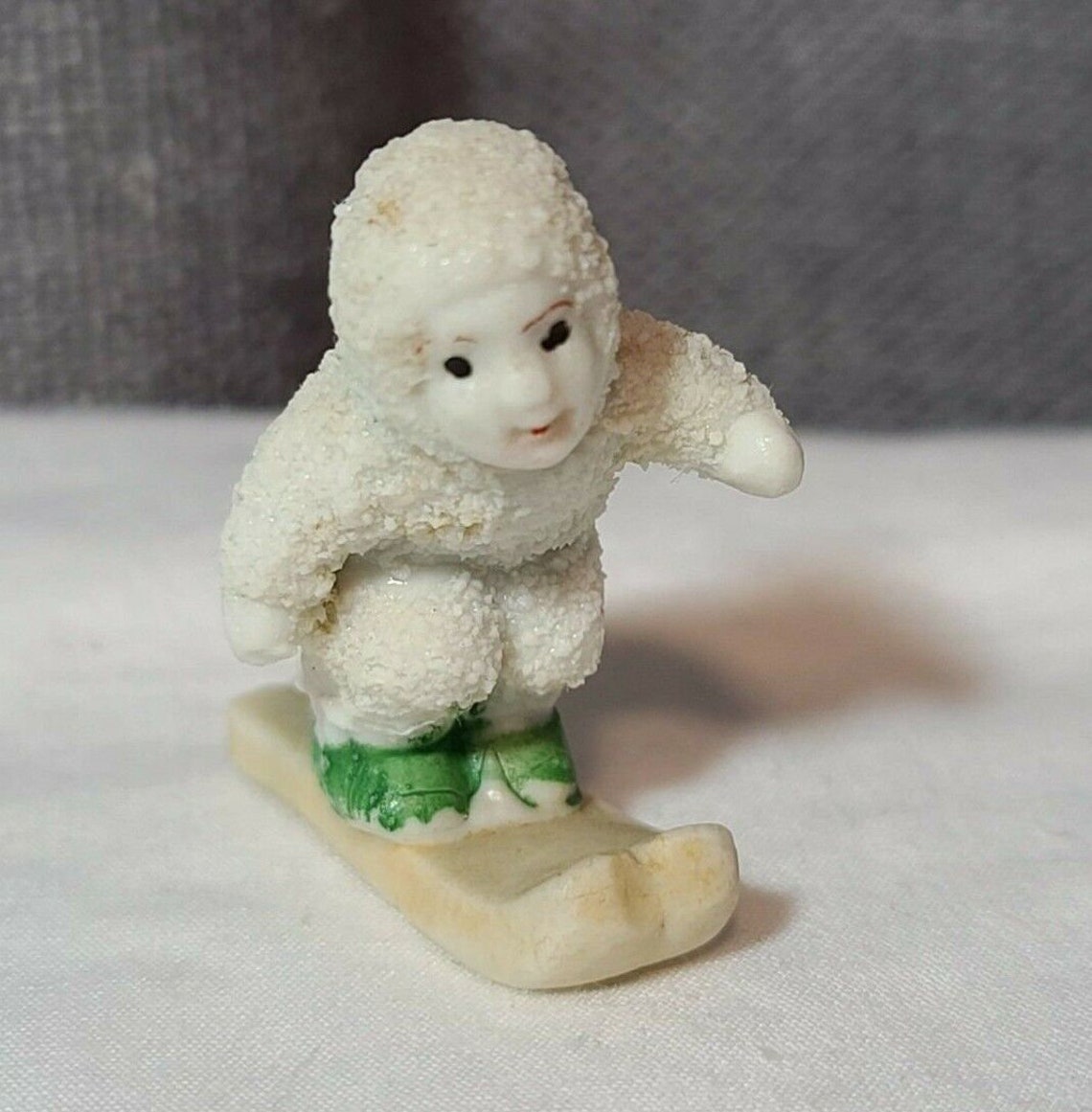 Vintage Bisque Snow Baby Figurine Christmas Porcelain Miniature Child ...