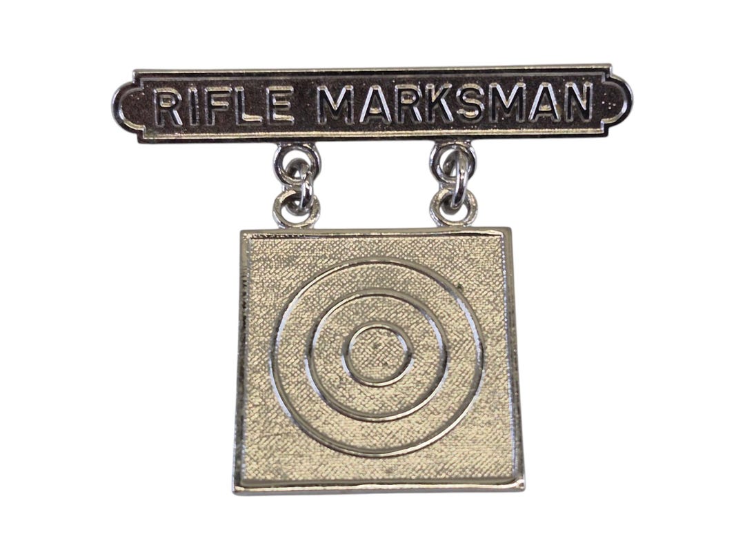 Vietnam War USMC Marine Corps Rifle Marksman Badge Pin GI HLP Double ...