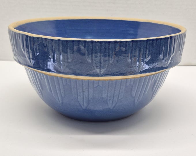 Stoneware Salt Glazed Mixing Bowl Antique Vintage Blue Clay City ...