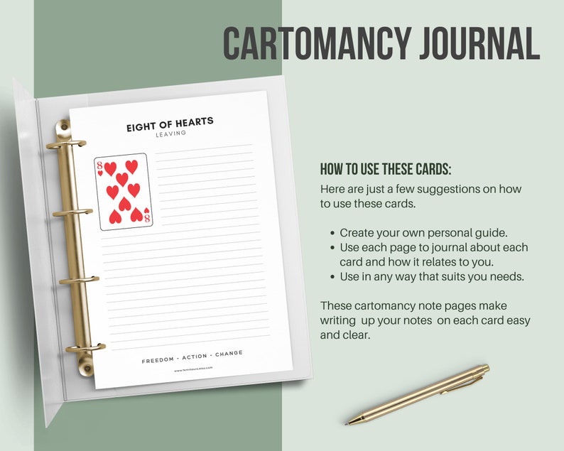 Cartomancy Note Pages | Printable Cartomancy Binder | Cartomancy ...