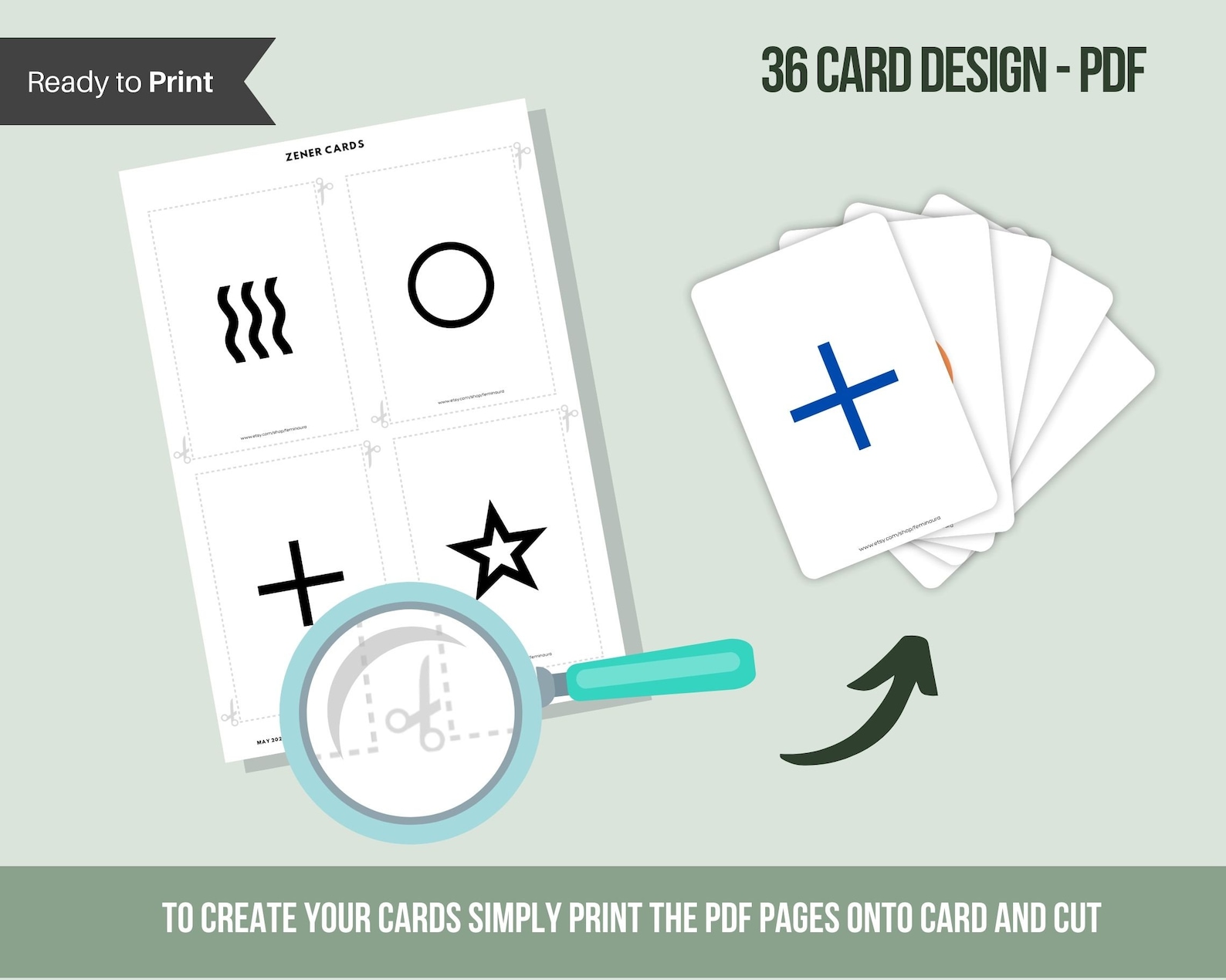 Zener (ESP) Cards | DIY Training Deck | ESP Cards | Psychic Training ...