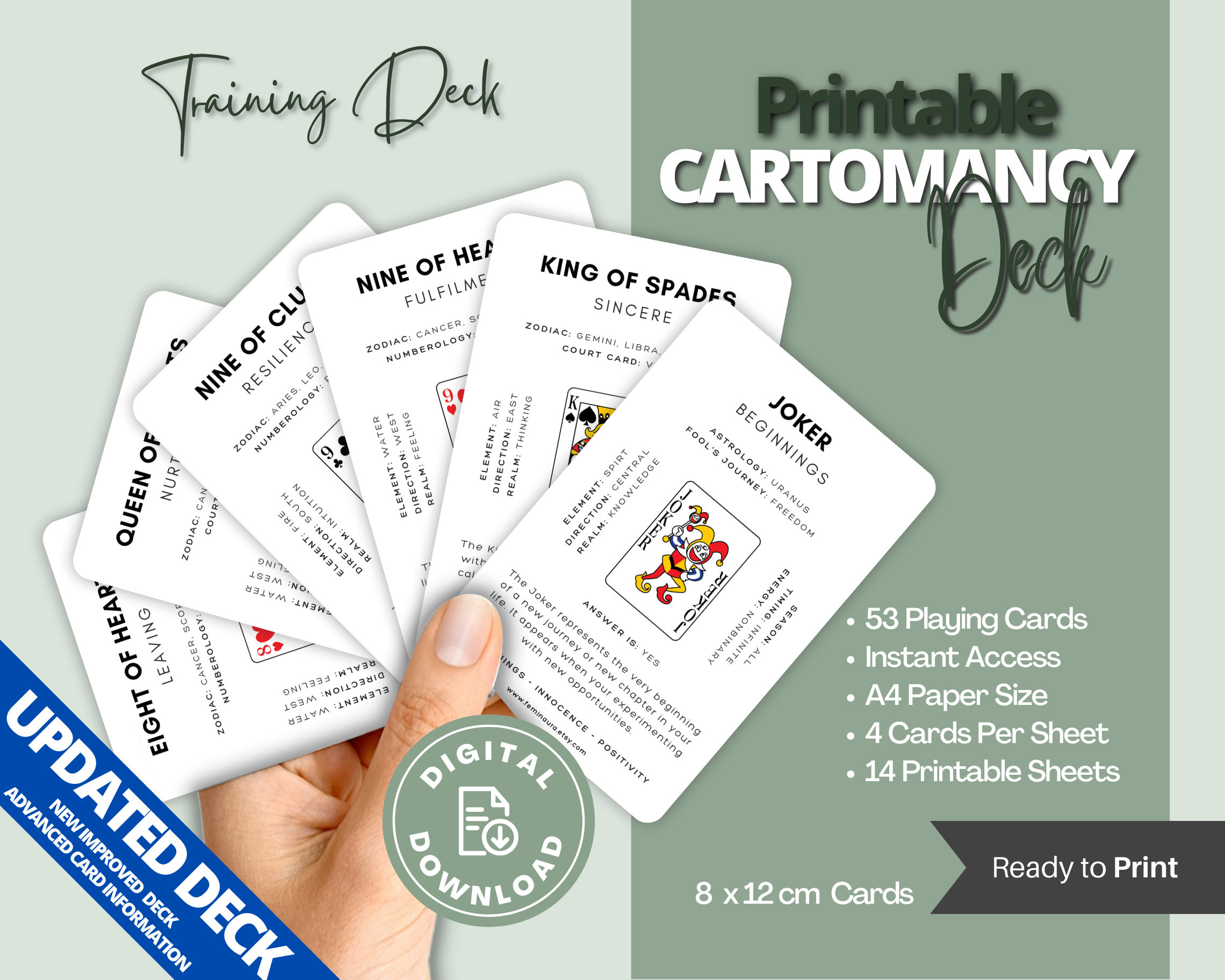 Cartomancy Deck Fortune Telling Cards Playing Cards Guidance Cards - Etsy