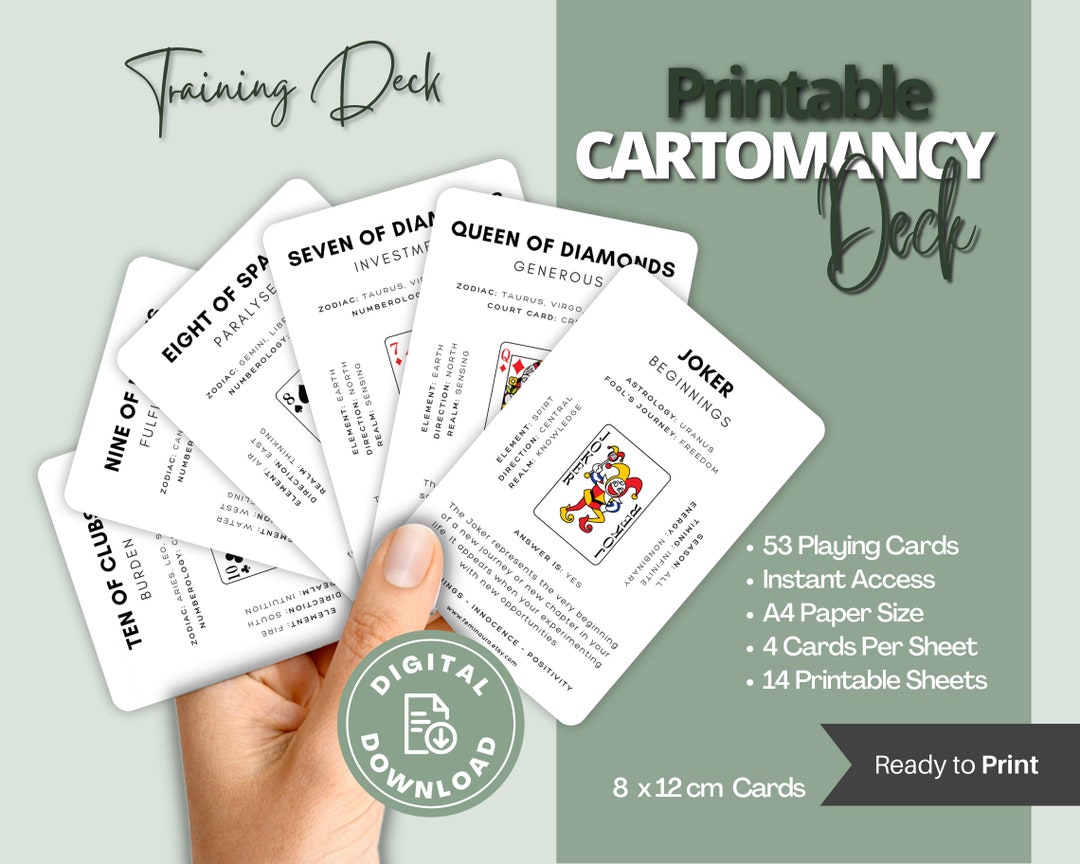 Cartomancy Deck | Fortune Telling Cards | Playing Cards | Guidance ...