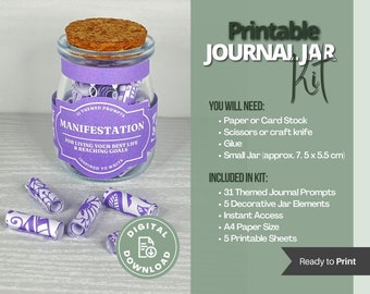 31 Day Evening Journal Jar Kit | Journaling Kit | DIY Journal Jar ...