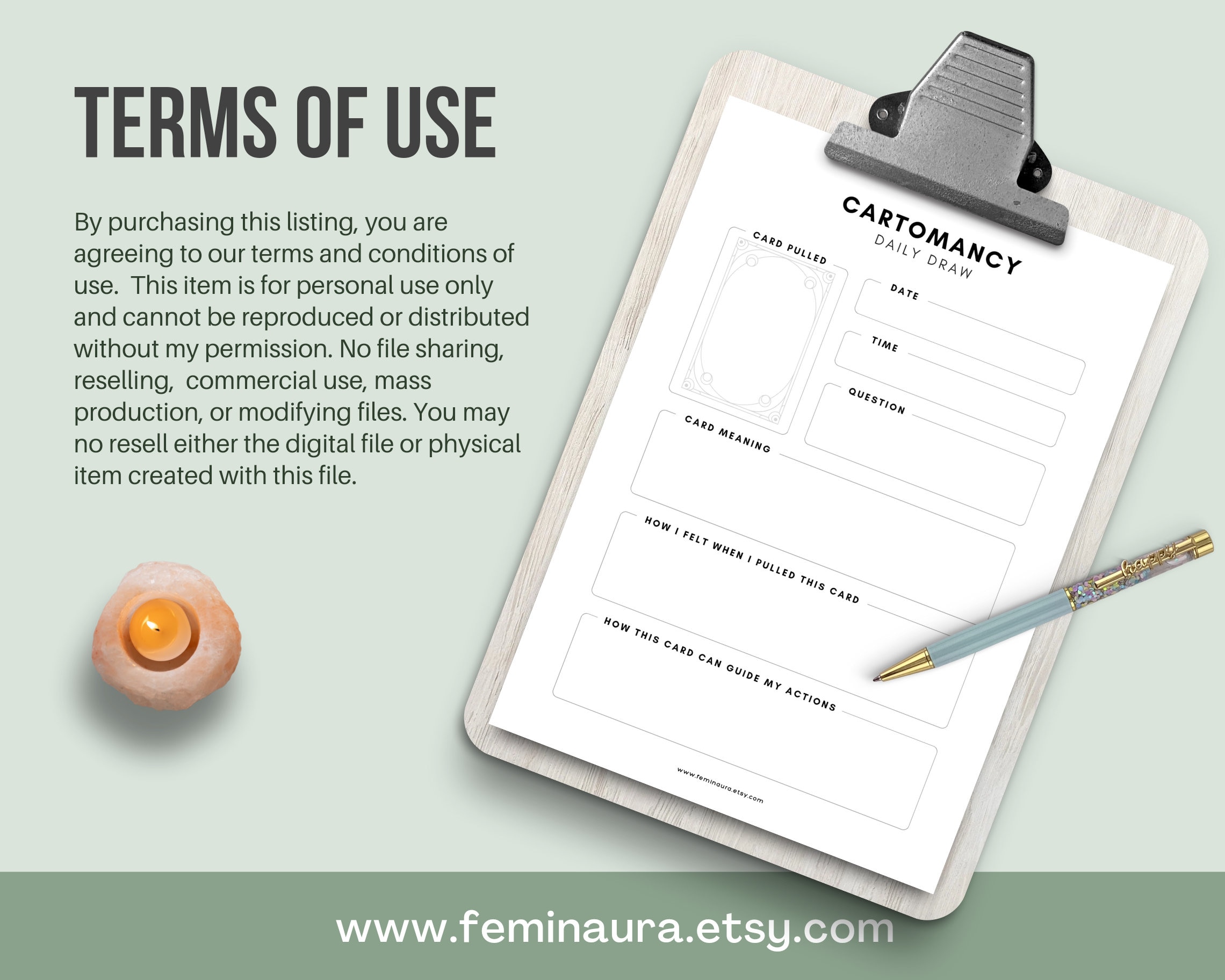 Cartomancy Daily Draw Sheet | Printable Cartomancy Binder | Cartomancy ...