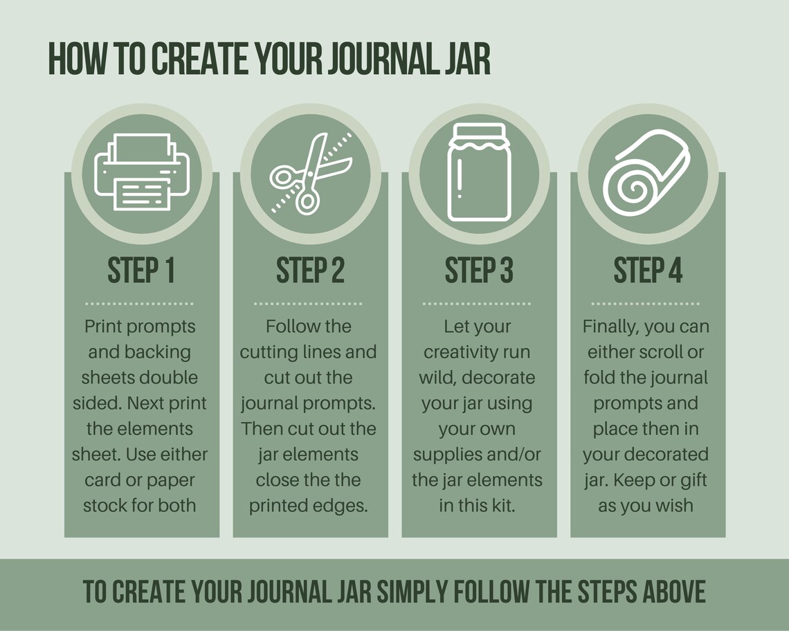 31 Day Evening Journal Jar Kit | Journaling Kit | DIY Journal Jar ...