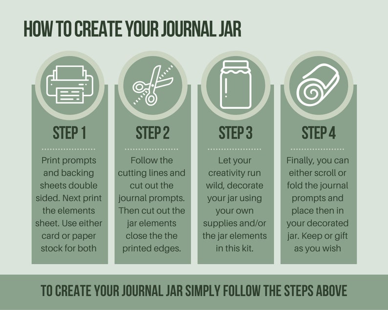 31 Day Evening Journal Jar Kit | Journaling Kit | DIY Journal Jar ...