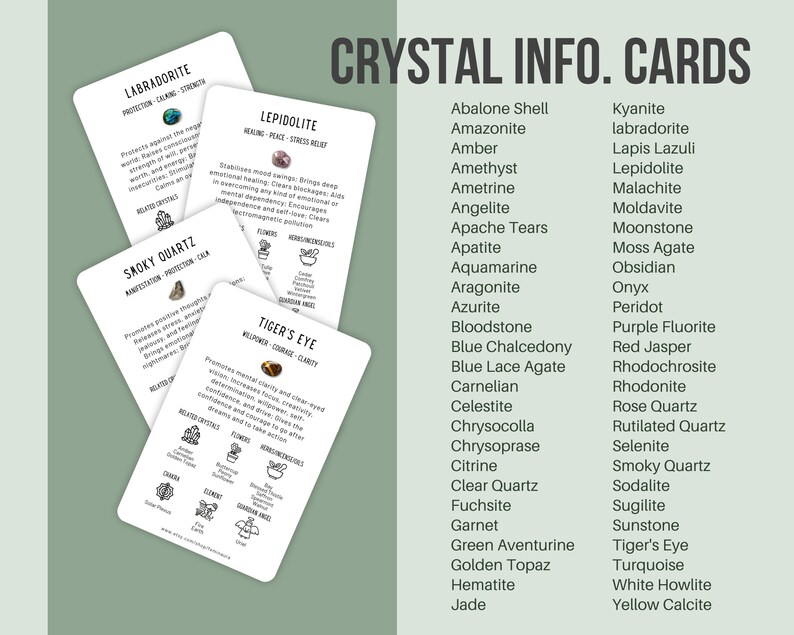 Crystal Guide Deck | Crystal Guidance Cards | Crystal References Cards ...