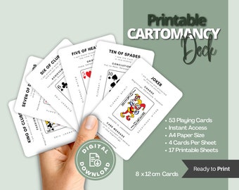 Cartomancy Cheat Sheet Quick Reference Guide Playing Cards - Etsy Canada