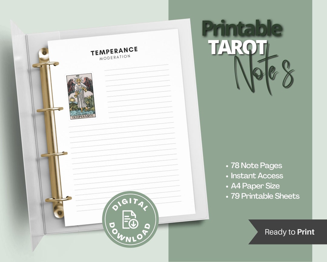 Tarot Notes Pages | Printable Tarot Binder | Tarot Journaling | DIY ...