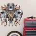 Mechanic Skulls Car Tools Wall Decal Peel & Stick Art for Auto Shops ...