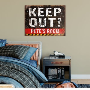 Personalized Decal, Keep Out Warning Wall Decal, for Garage, Gameroom ...