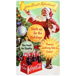 Coca-cola Wall Decal: Santa Extra Bright Refreshment Wall - Etsy
