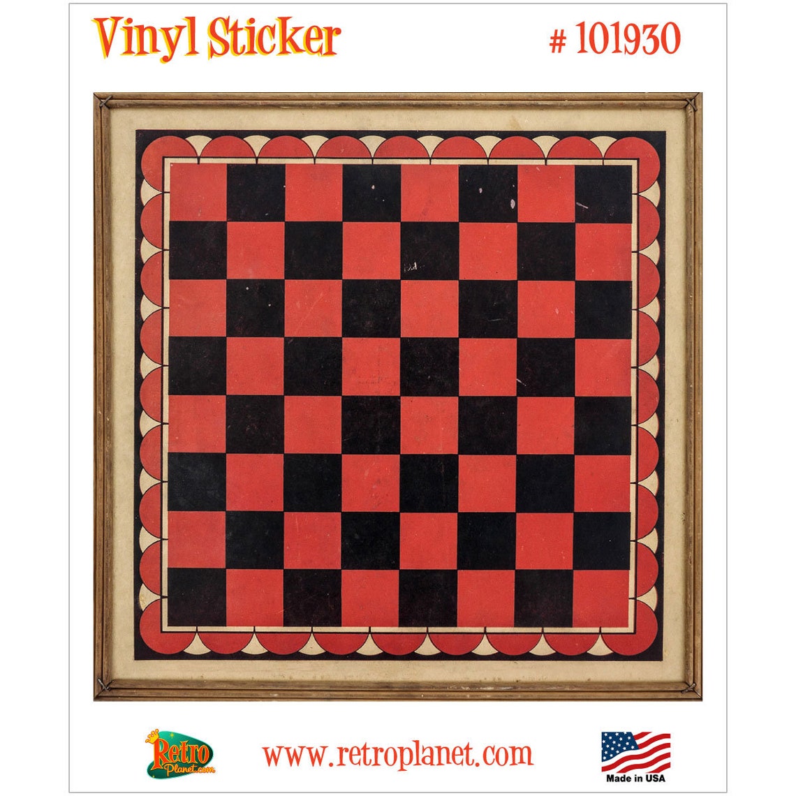 Checkers Board Game Wood Look Vinyl Sticker - Etsy