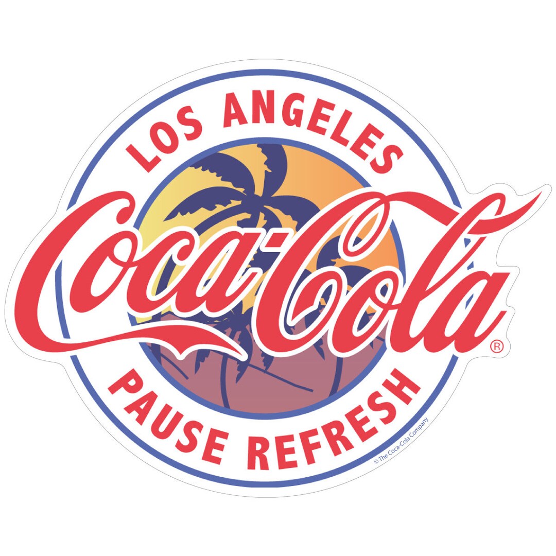 Vinyl Sticker Coca-cola Los Angeles CA Pause Refresh, Waterproof Cola ...