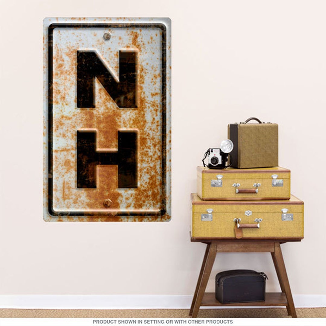 Wall Decal: New Hampshire NH State Abbreviation Rusted - Etsy