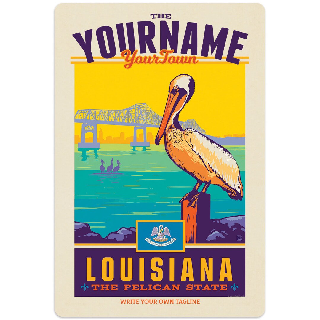 Personalized Decal Louisiana State Pride, Peel & Stick Wall Sticker, US ...