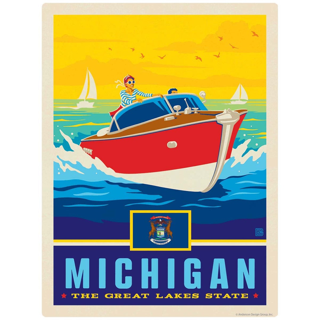 Bumper Sticker: Michigan Great Lakes State Vinyl Sticker–laptop Decal ...