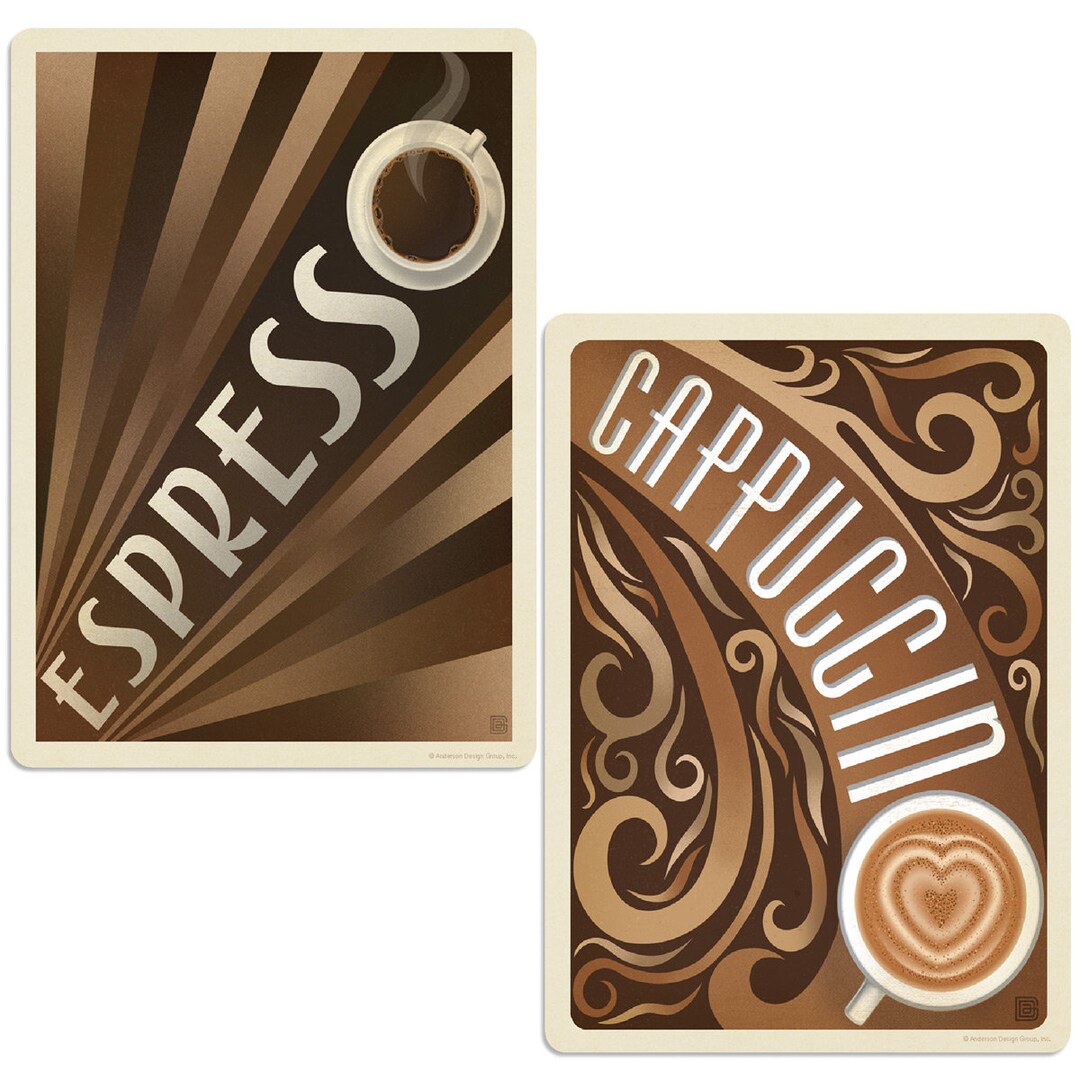 Cappuccino Espresso Italian Coffee Decal Set of 2peel and Stick ...