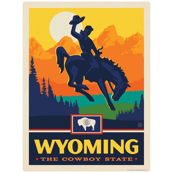 Wyoming Cowboy Decal Sticker - Etsy