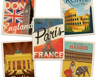 European Travel Stickers - Etsy