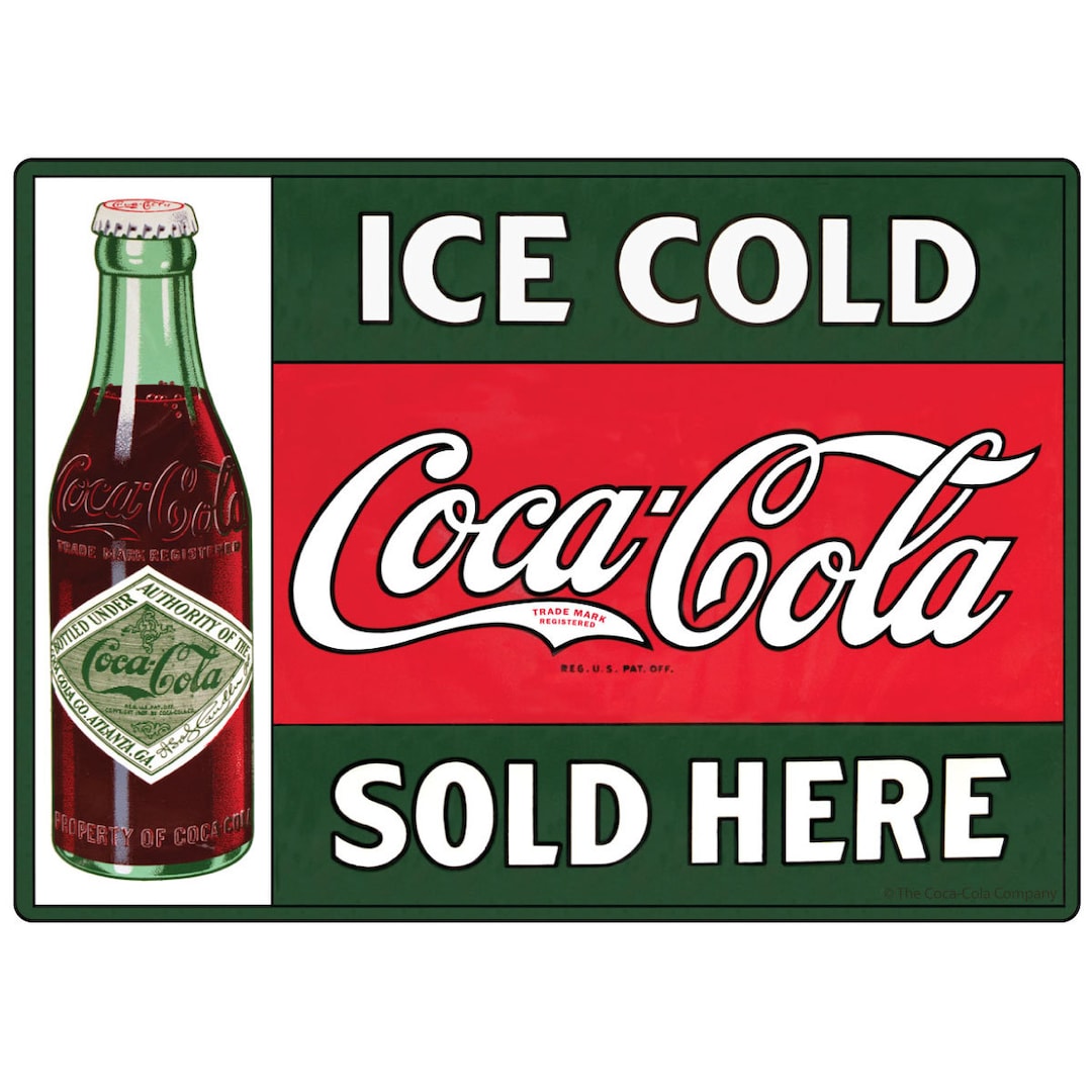 Coca-cola Vinyl Sticker, Ice Cold, Vintage Style Soda Decal - Etsy