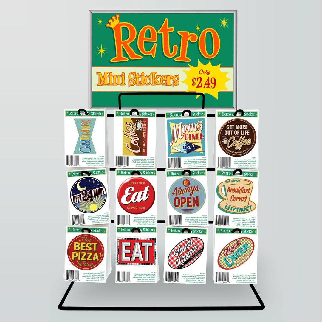 Diner Sayings Mini Vinyl Stickers 240 Ct Bundle With Display Rack ...