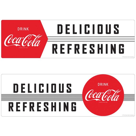 Coca-cola Decal Set Delicious Refreshingvinyl Decalspeel and | Etsy